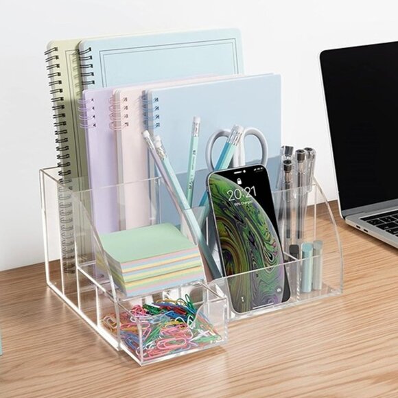 Storage & Organization | New 9 Compartments Clear Acrylic Desk Oganizer ...